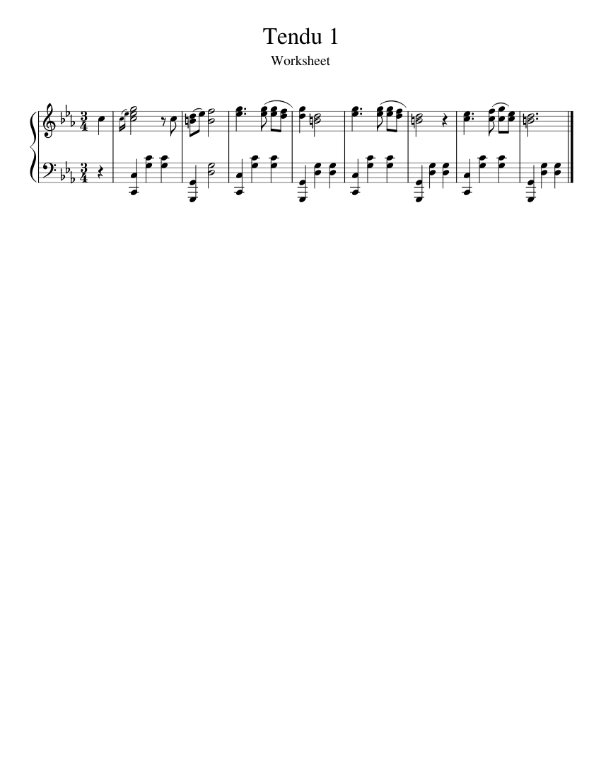Tendu 1 Sheet Music for Piano (Solo) easy | MuseScore.com