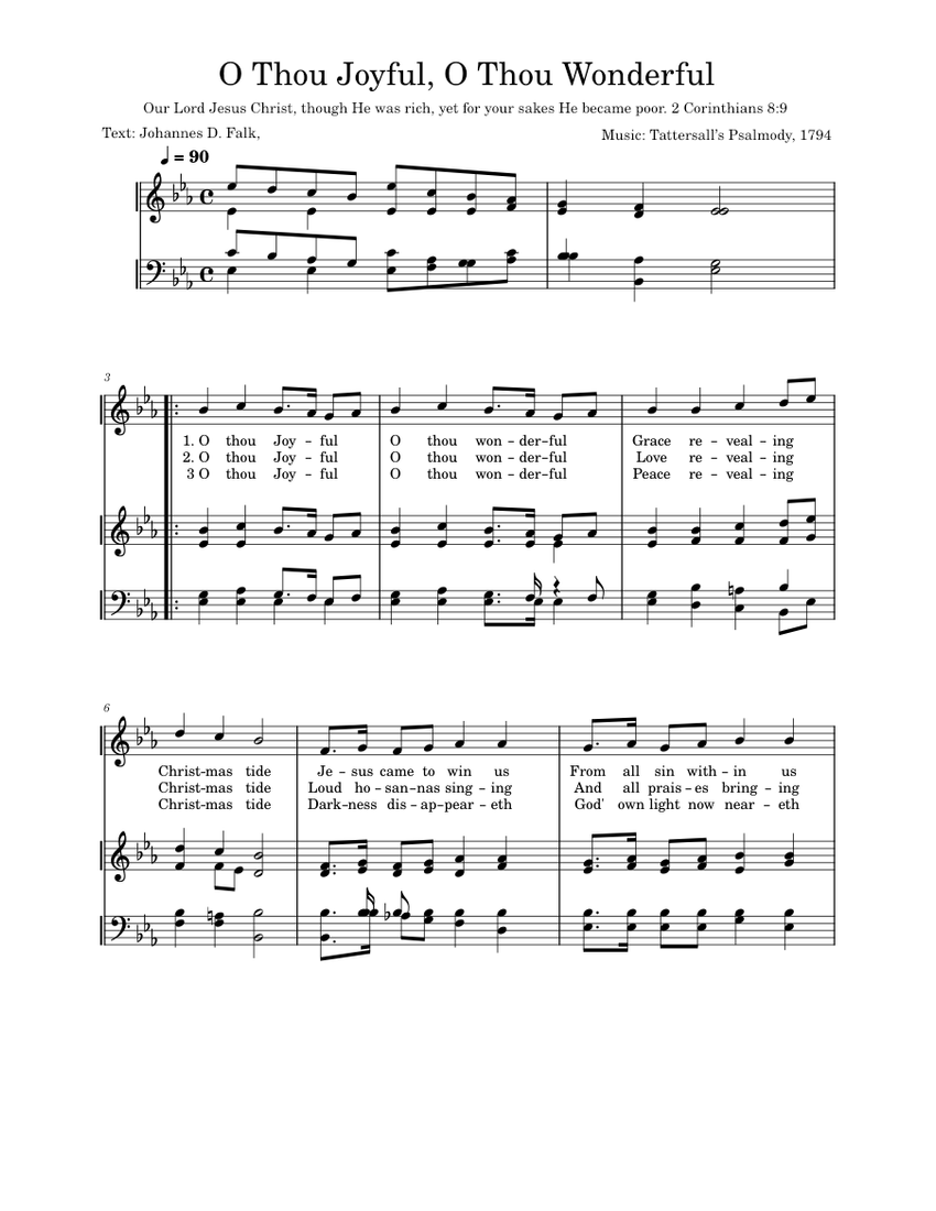 O Thou Joyful, O Thou Wonderful Sheet Music for Piano (Mixed Trio ...