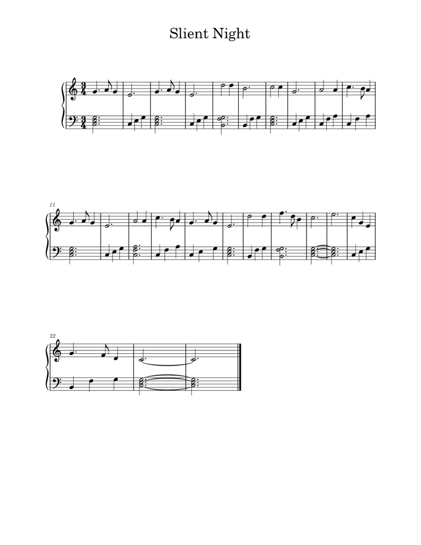 Slient Night – Slient Night Slient Night For Beginner Sheet music for ...