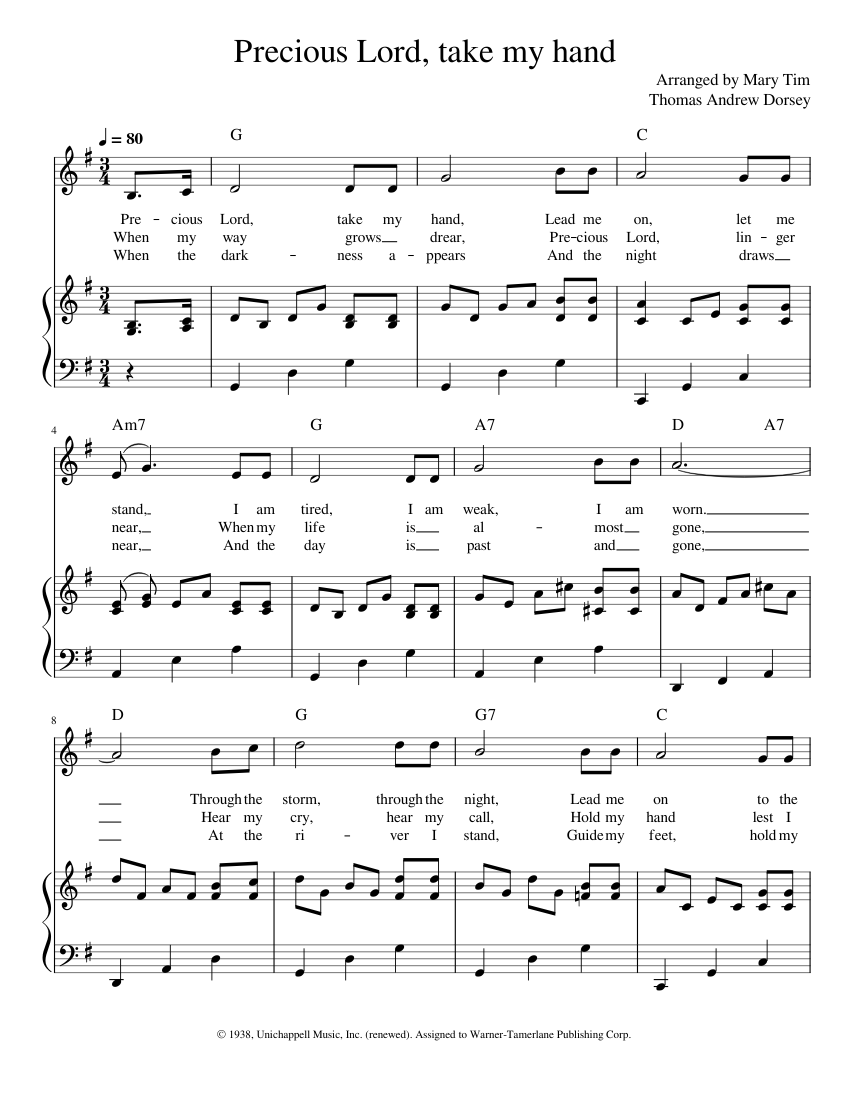 Precious Lord, take my hand - Thomas Andrew Dorsey - piano tutorial