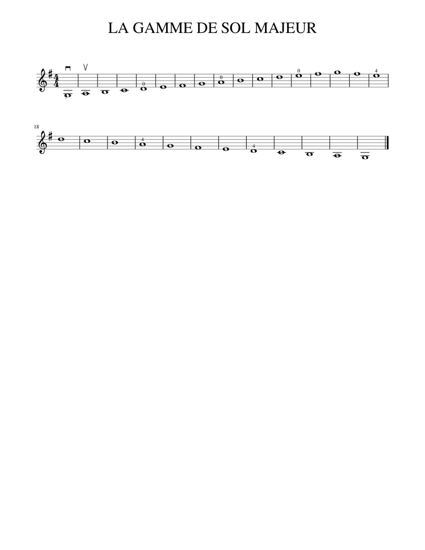 LA GAMME DE SOL MAJEUR Sheet music for Violin (Solo) | Musescore.com