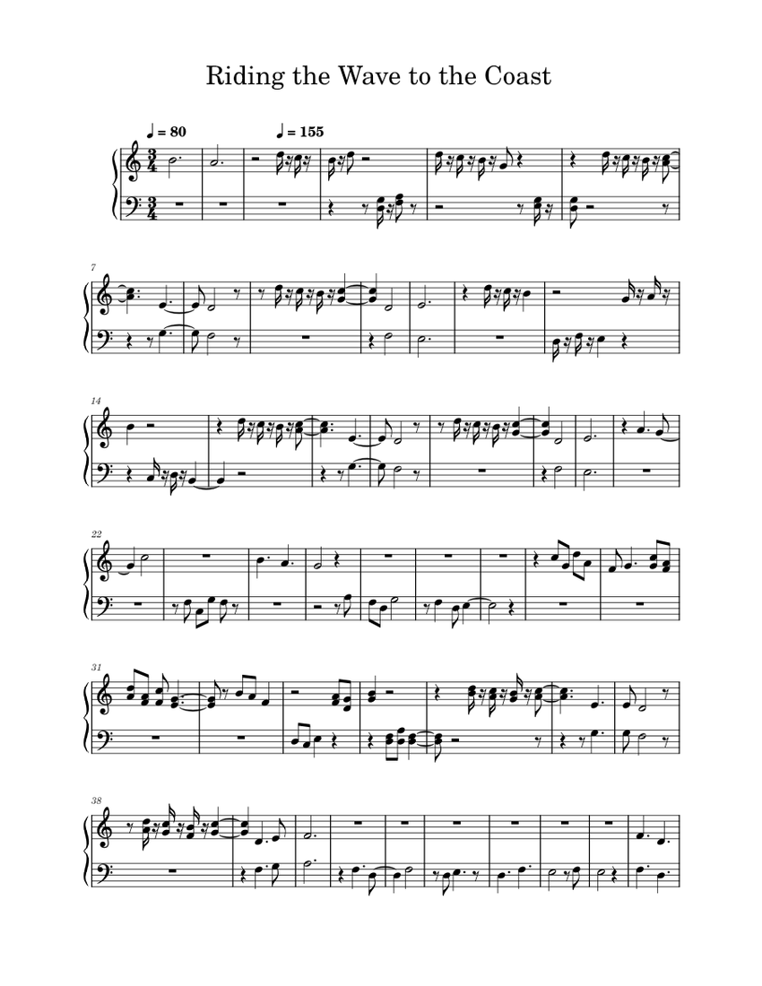 Riding_the_Wave_to_the_Coast Sheet music for Piano (Solo) Easy ...