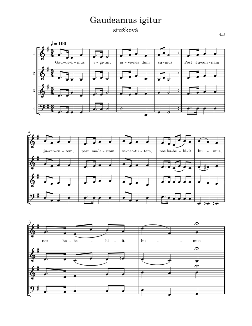 Gaudeamus igitur – Johannes Brahms Gaudeamus igitur Sheet music for ...