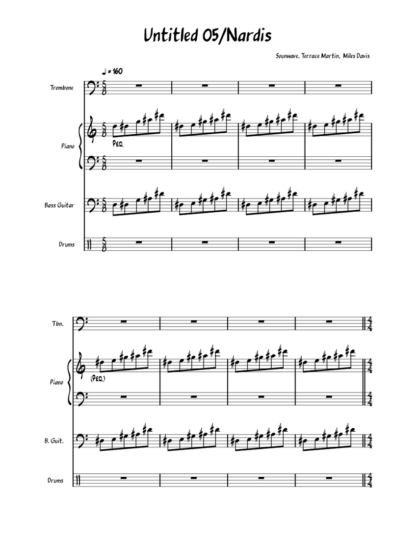 Untitled 05 – Kendrick Lamar /Nardis -Miles Davis Sheet Music with ...