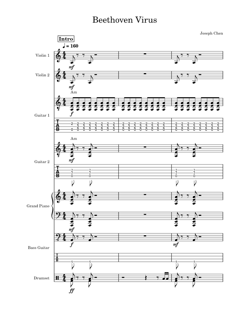 Beethoven Virus – BanYa Beethoven Virus Sheet music for Piano, Violin ...