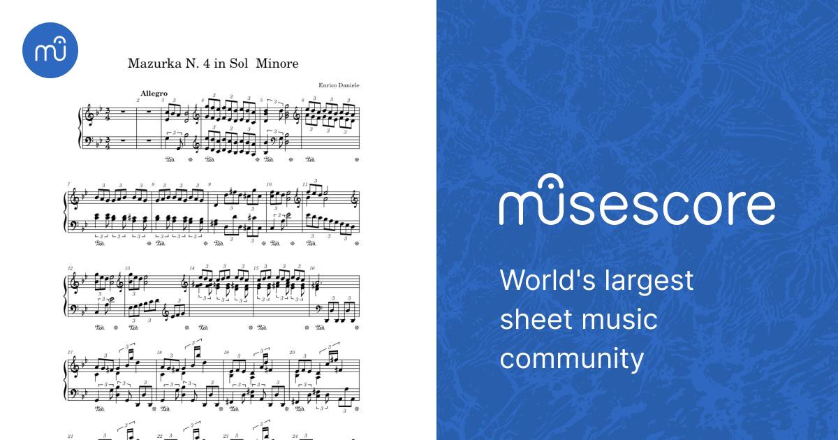 Mazurka N. 4, in Sol Minore Sheet Music for Piano (Solo) | MuseScore.com