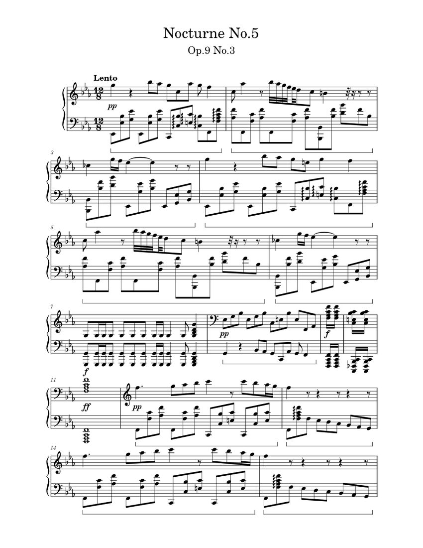 Nocturne No.5 in C Minor Op.9 No.3 - piano tutorial