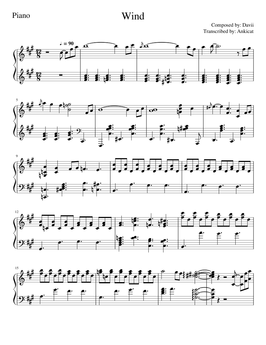 Heize - Wind (Piano) Sheet Music for Piano (Solo) | MuseScore.com
