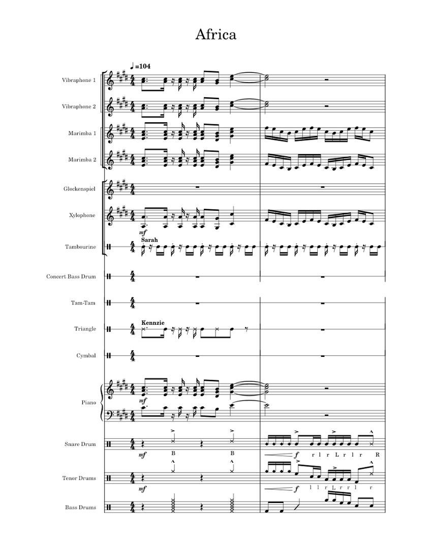 Africa Toto Africa Piano Tutorial
