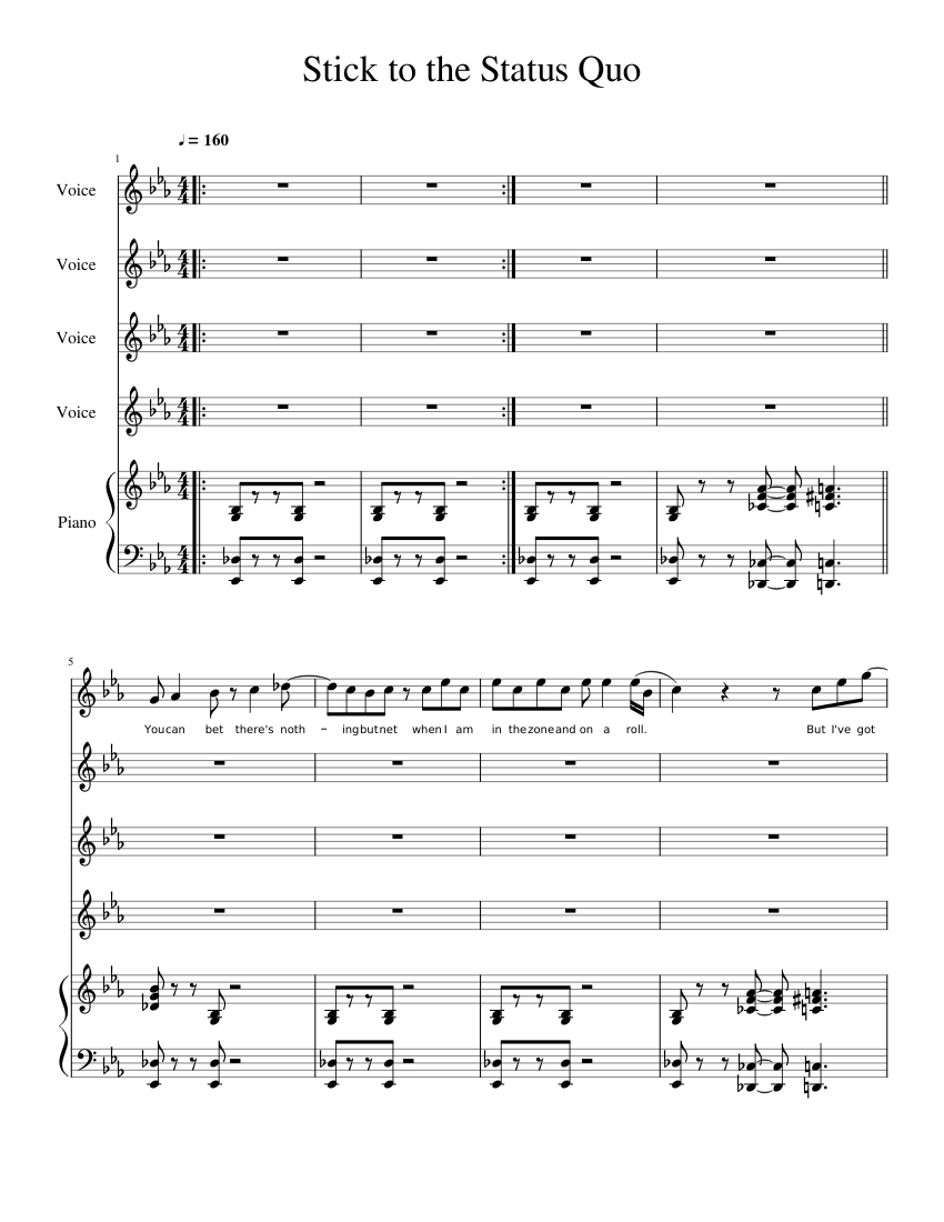 Stick to the Status Quo - HSM Sheet Music with Chords for Piano, Voice ...