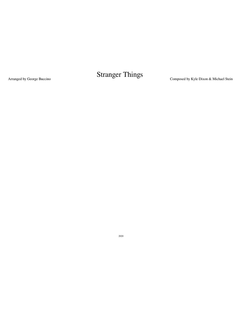 Stranger Things Sheet Music for Trombone, Flute, Clarinet in b-flat ...