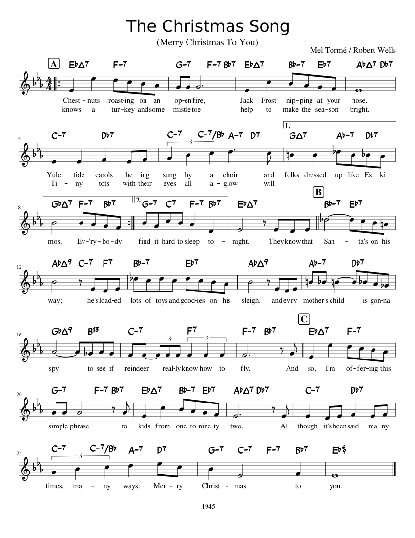 The_Christmas_Song Sheet music for Piano (Solo) Easy | Musescore.com