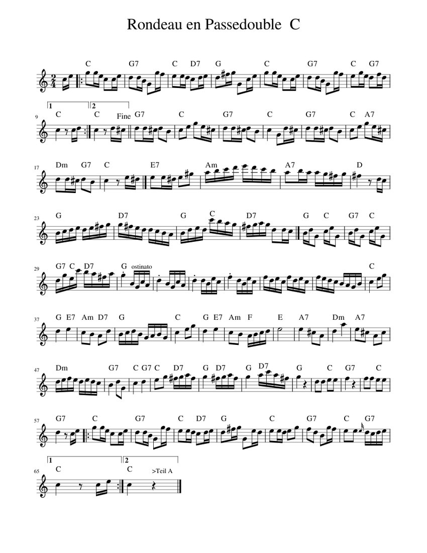 Rondeau en Passedouble C Sheet music for Accordion (Solo) | Musescore.com