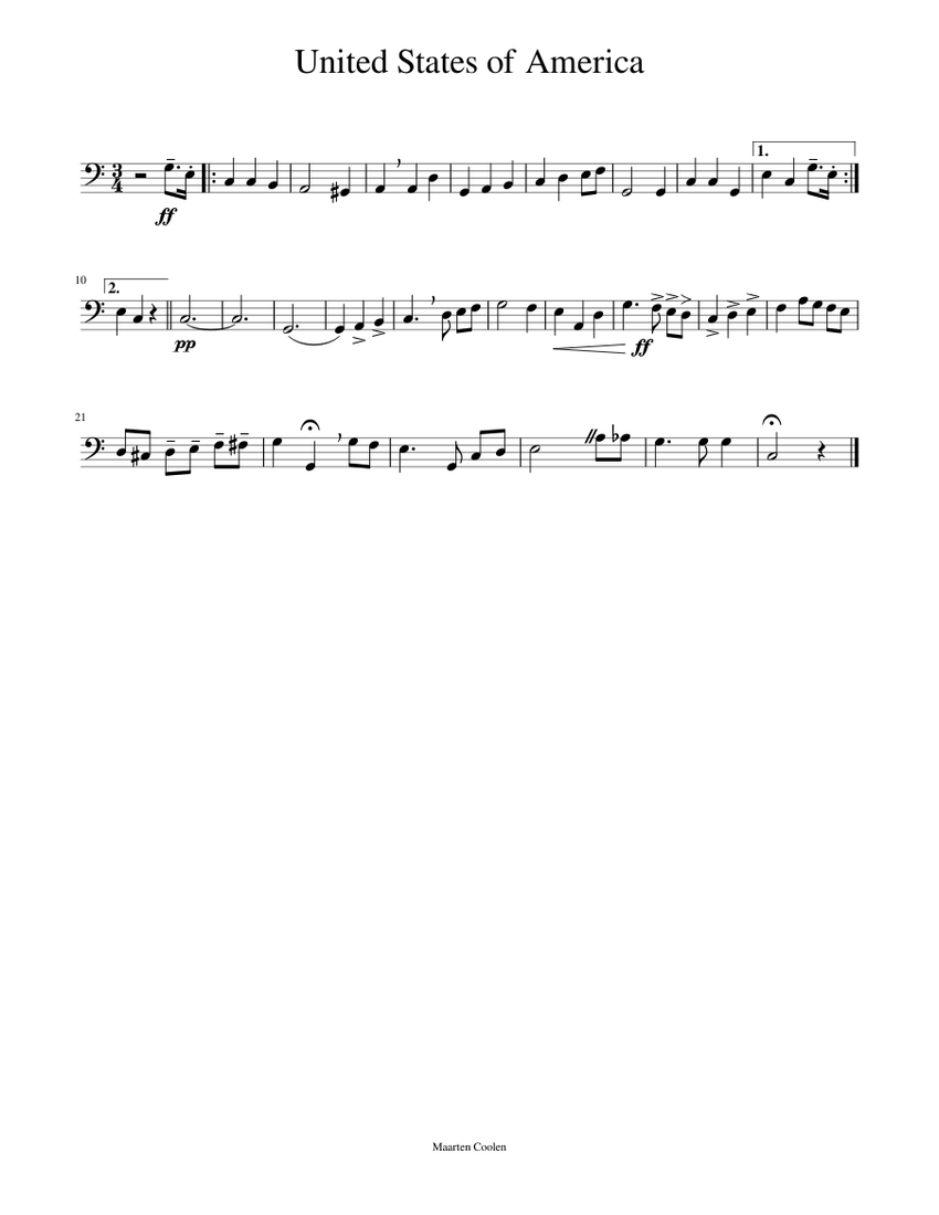 United States of America Sheet music for Piano (Solo) Easy | Musescore.com