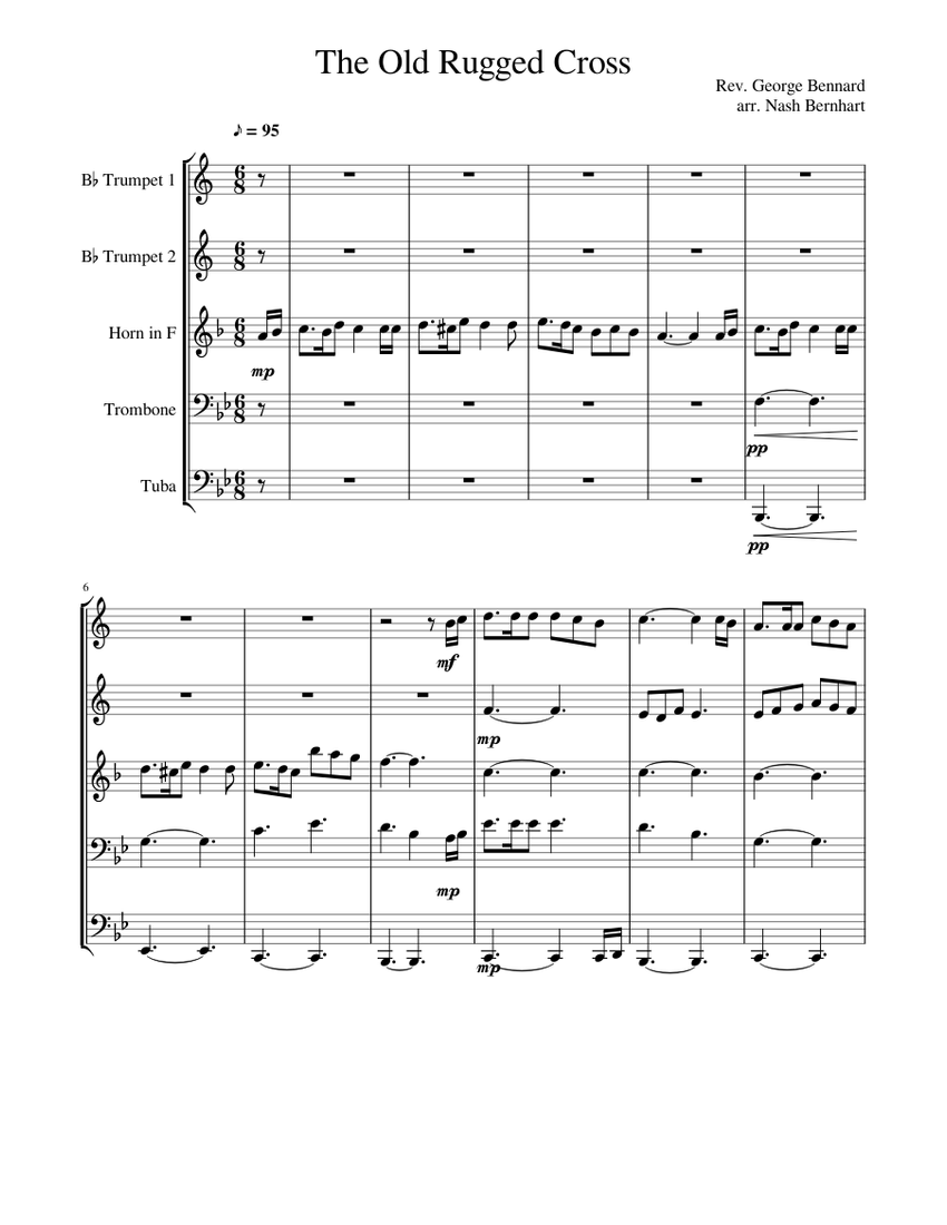 The Old Rugged Cross Sheet music for Trombone, Tuba, Trumpet in b-flat ...