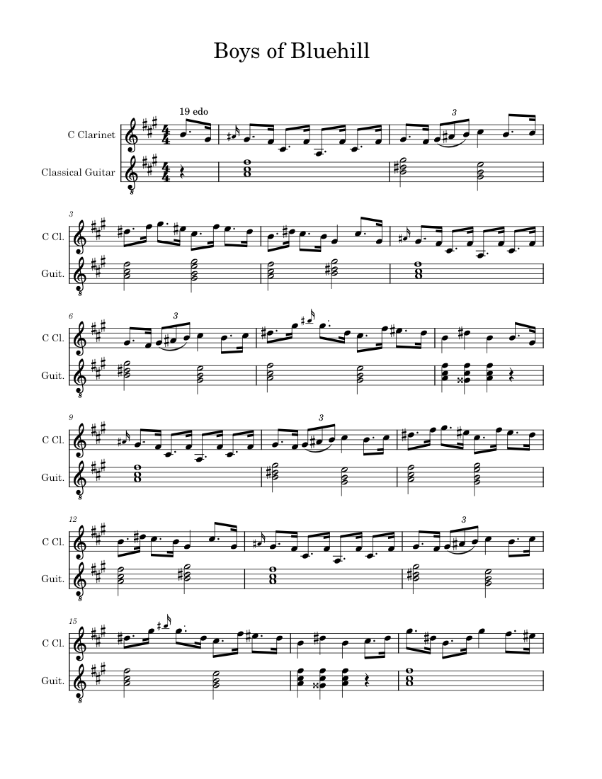 Boys of Blue Hill – Misc tunes Sheet music for Guitar, Clarinet other ...