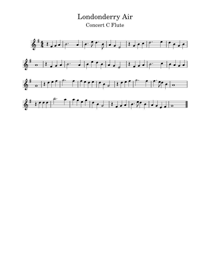 Londonderry Air Sheet Music for Flute (Solo) | MuseScore.com