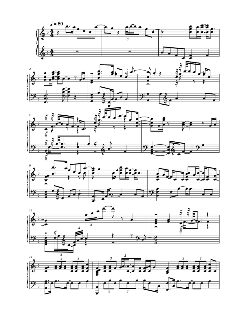 Moon – Kanye West Sheet Music for Piano (Solo) | MuseScore.com
