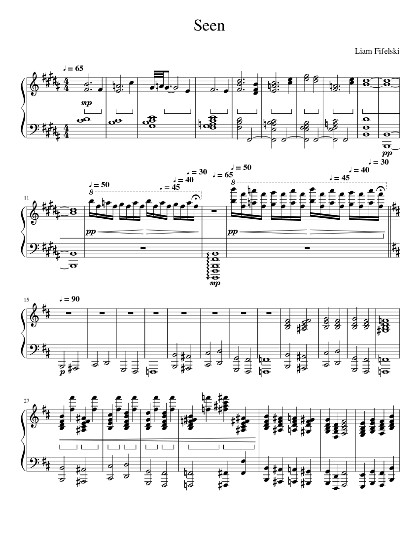 Seen Sheet music for Piano (Solo) | Musescore.com