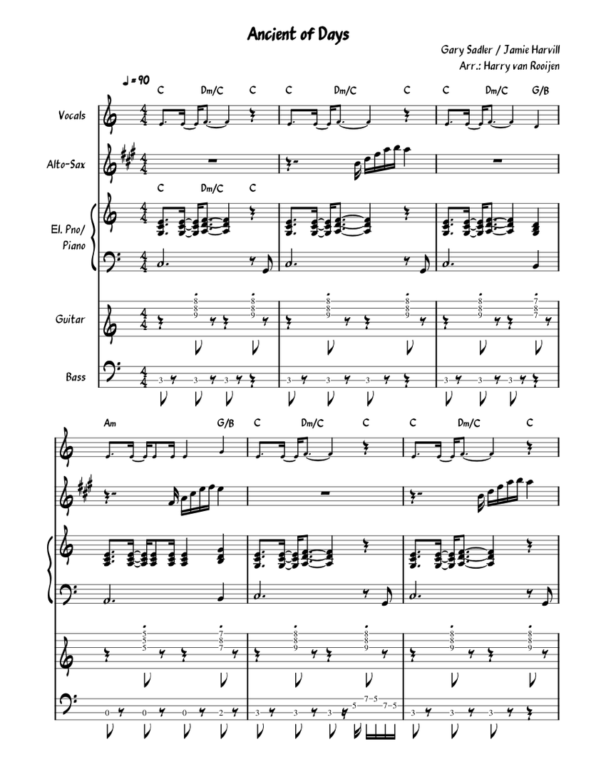 Ancient of Days / Opwekking 454 - Eeuwige God (Zegen, aanbidding) Sheet ...