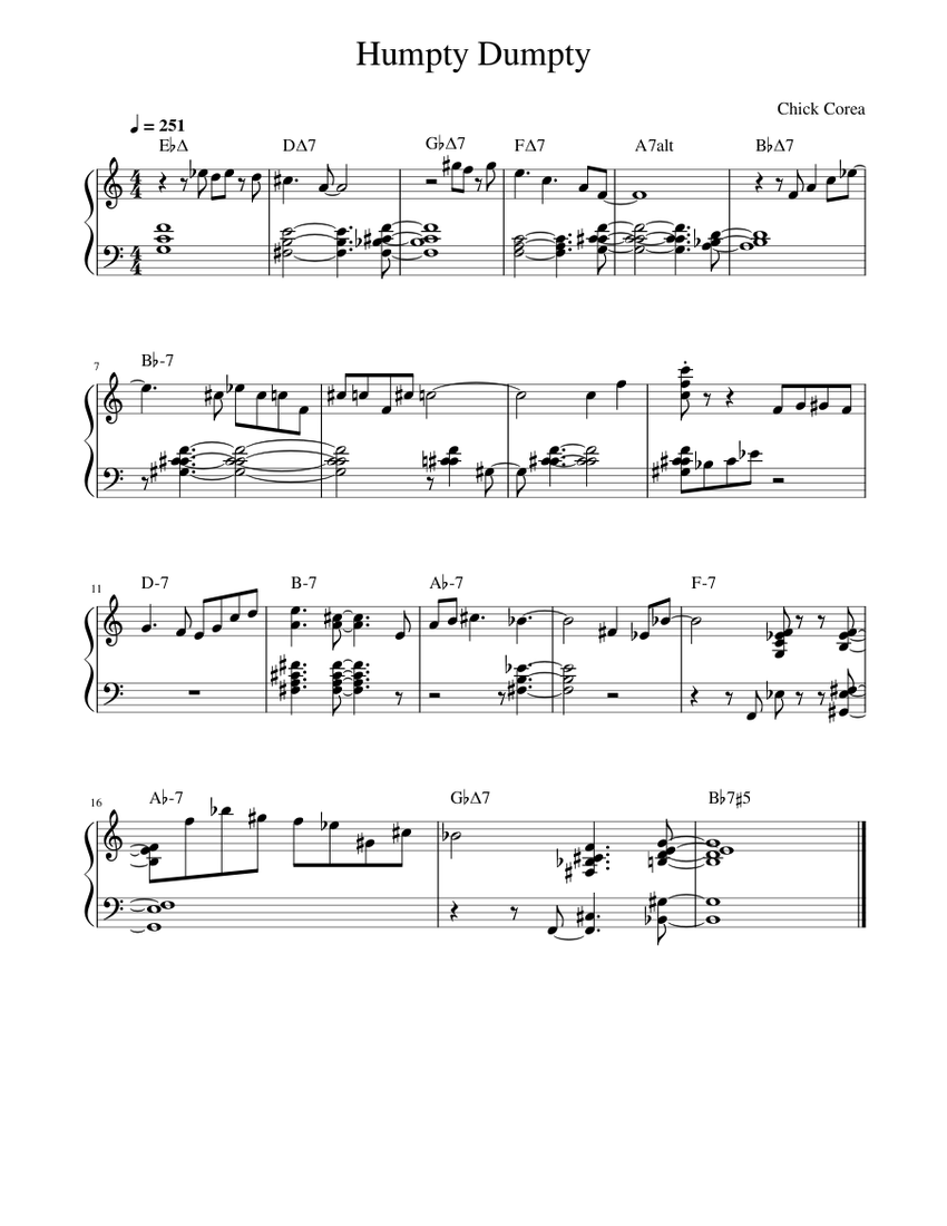 Humpty_Dumpty Sheet music for Piano (Solo) | Musescore.com