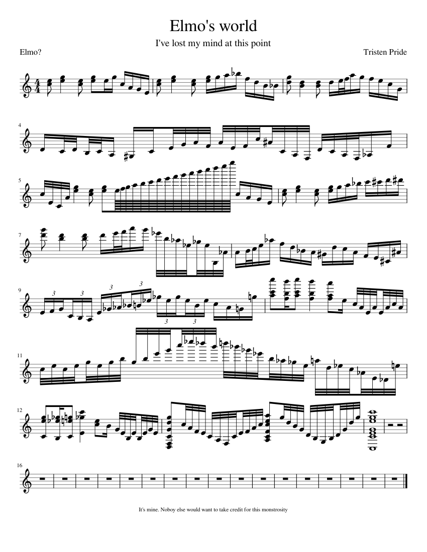 Elmo's_world Sheet Music for Piano (Solo) Easy | MuseScore.com