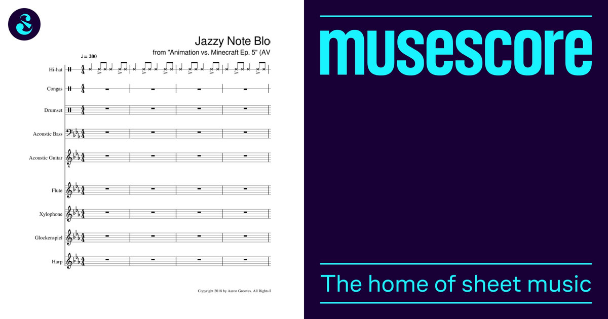 Jazzy Note Blocks Sheet music for Flute, Glockenspiel, Guitar, Bass ...