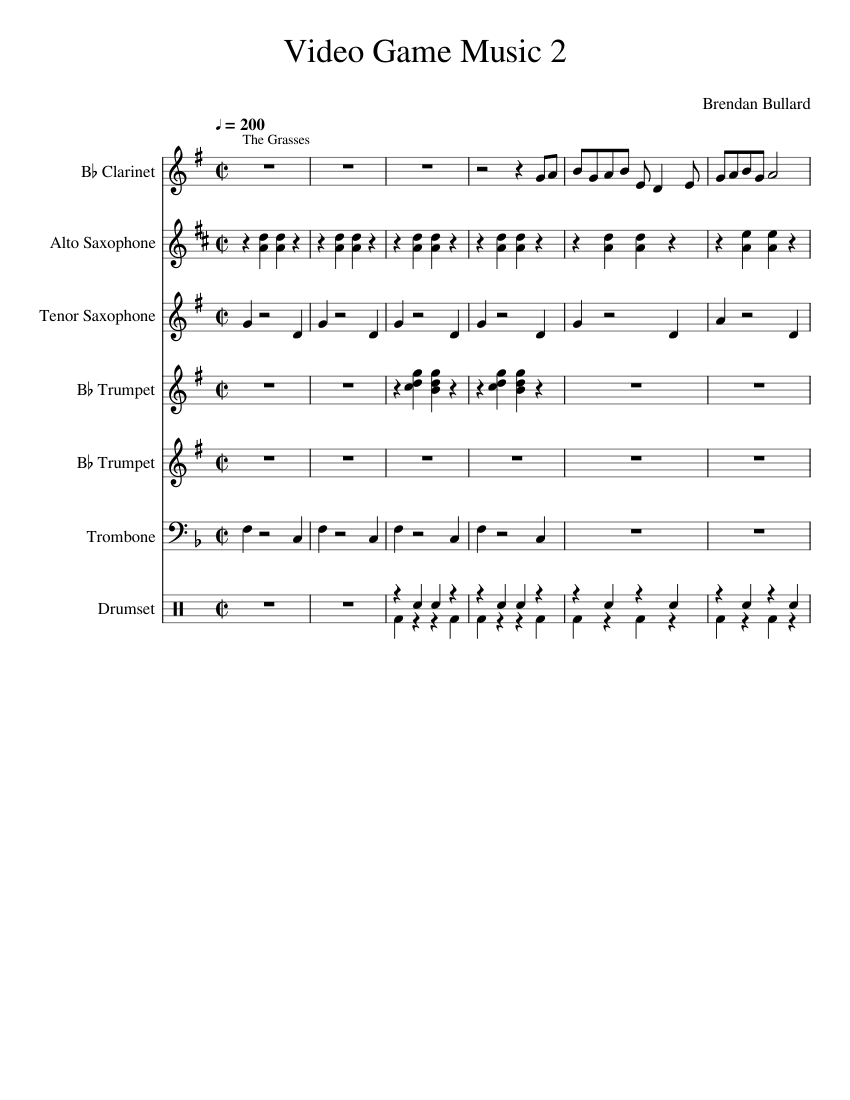 Video_Game_Music_2 Sheet music for Trombone, Clarinet in b-flat ...