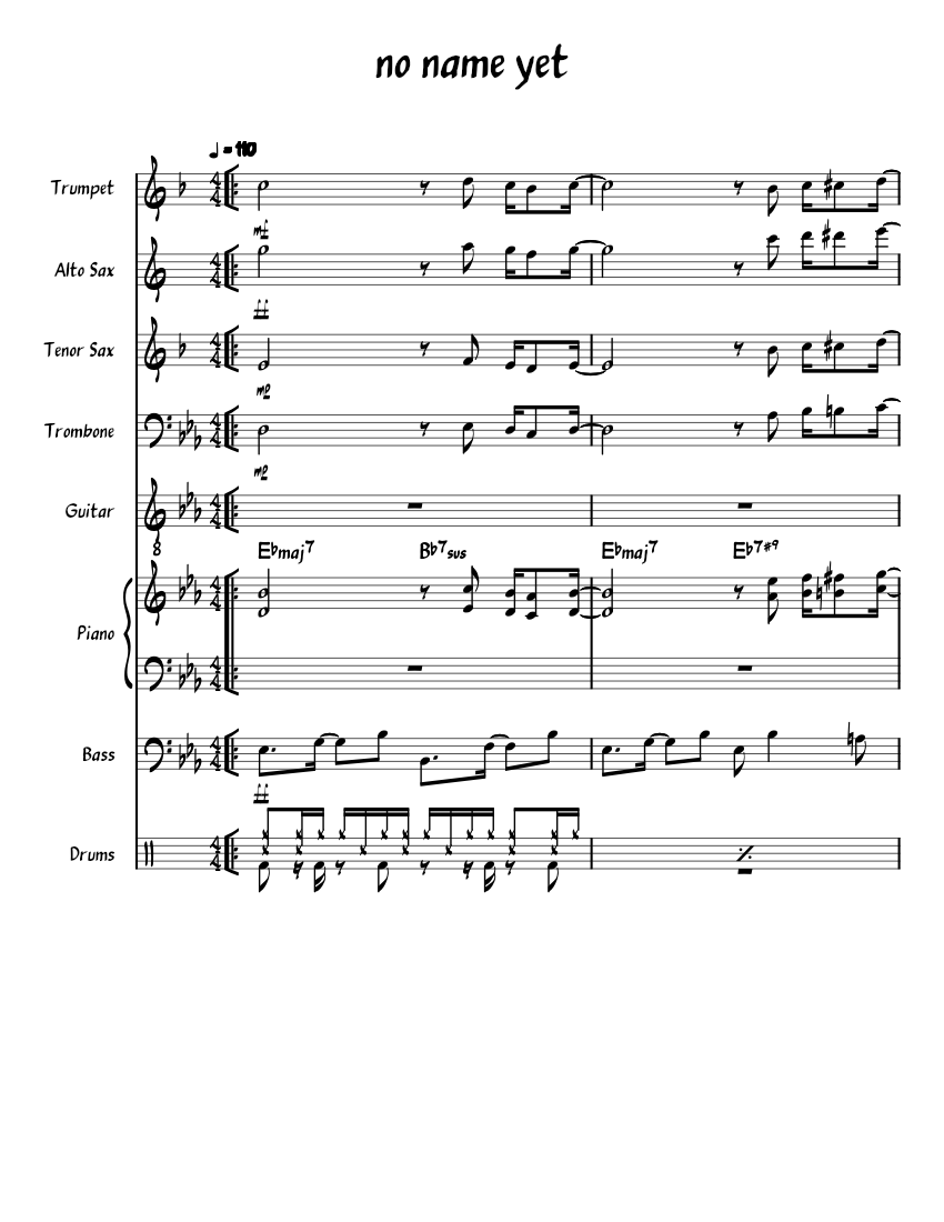 no name Sheet music for Piano, Trombone, Saxophone alto, Saxophone ...