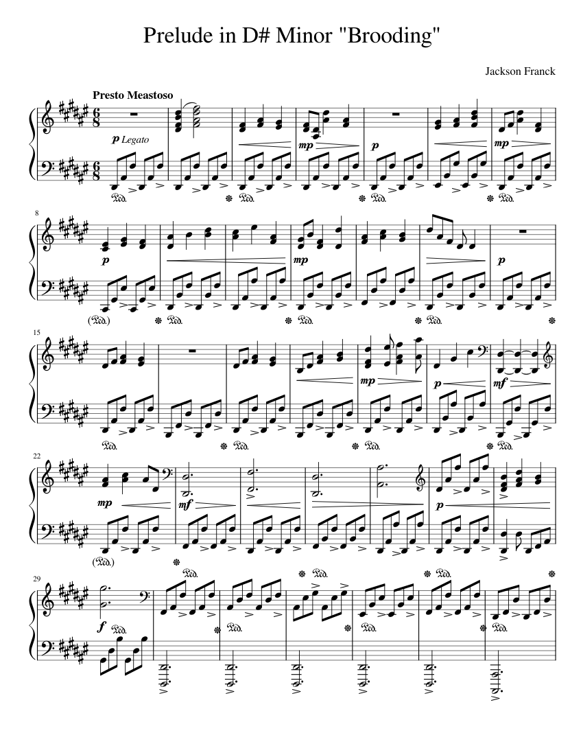 Prelude in D# Minor Brooding Sheet music for Piano (Solo) | Musescore.com