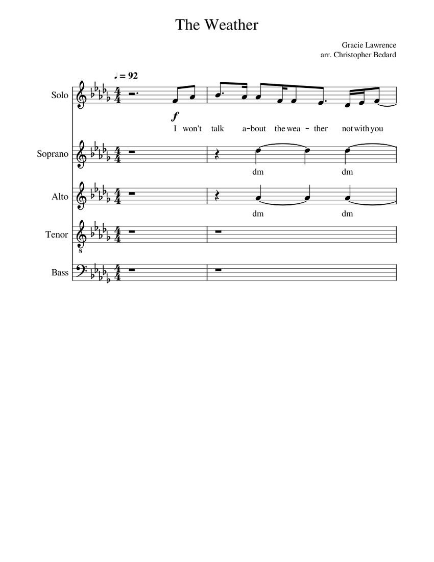 The Weather (Lawrence) Sheet Music for Piano (A Capella) | MuseScore.com