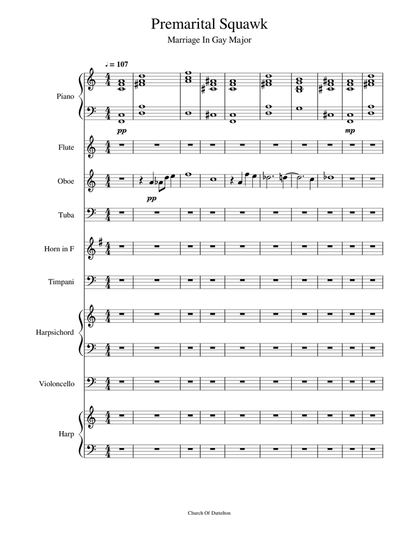 Premarital Squawk Sheet music for Piano, Harpsichord, Tuba, Flute ...