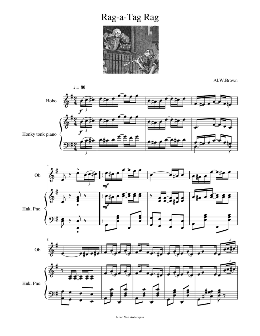 Rag-a-Tag Rag Sheet Music for Piano, Oboe (Solo) | MuseScore.com