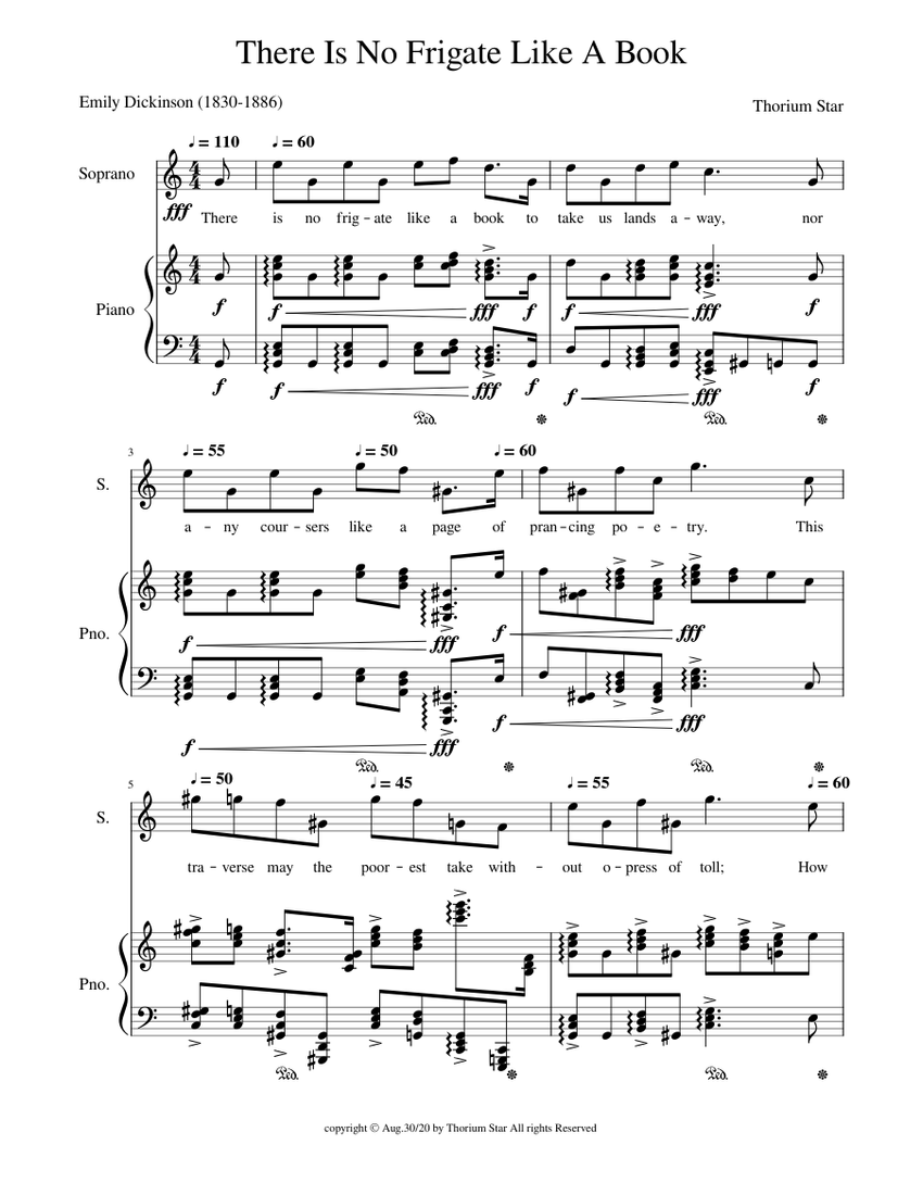 There Is No Frigate Like A Book Words by Emily Dickinson (1830-1886 ...