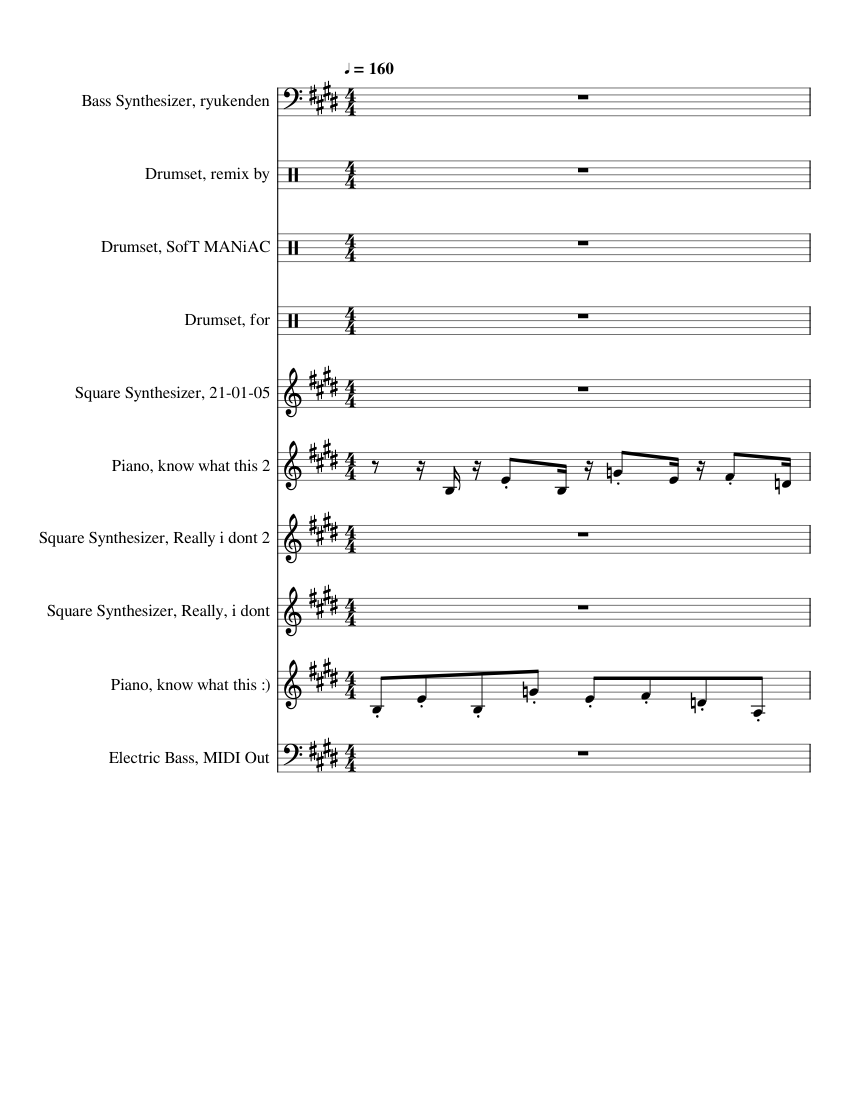 Shuric scan Sheet Music for Piano, Bass guitar, Drum group, Synthesizer ...