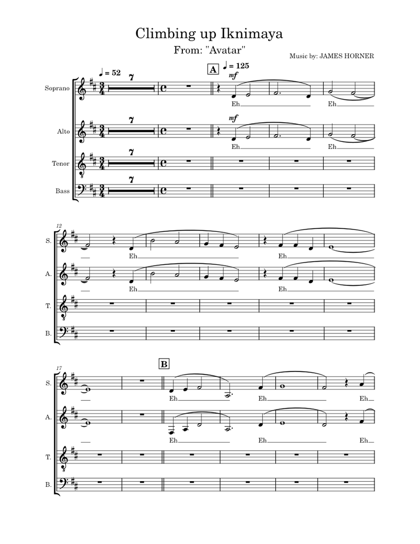 Climbing up "Iknimaya - The Path to Heaven" – James Horner Sheet Music ...