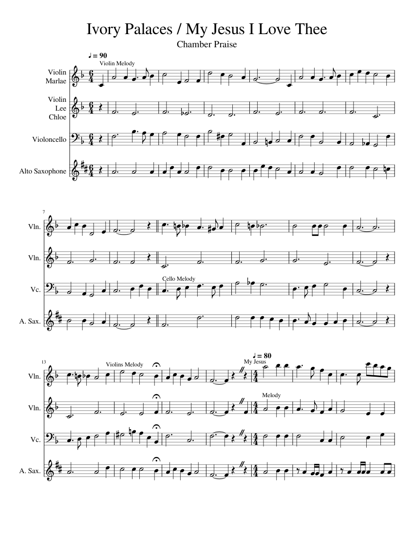 Ivory Palaces and My Jesus I Love Thee Sheet music for Saxophone alto ...