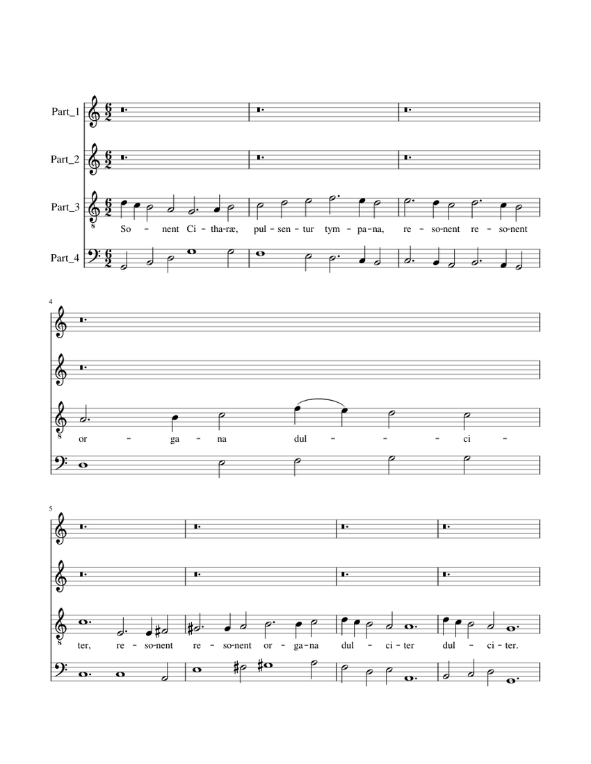 Sonent Citharæ - Alessandro Grandi Sheet music for Piano (Mixed Quartet ...