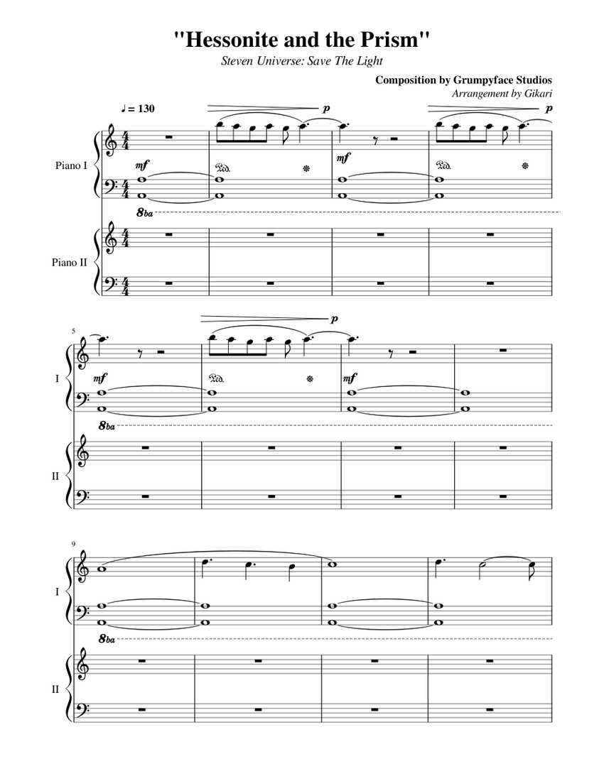 SU: Save The Light - Hessonite and the Prism (Dual Piano) Sheet Music ...