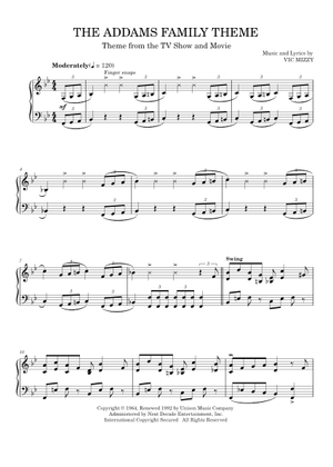 A Família Addams Sheet Music for Piano (Solo) Easy | MuseScore.com