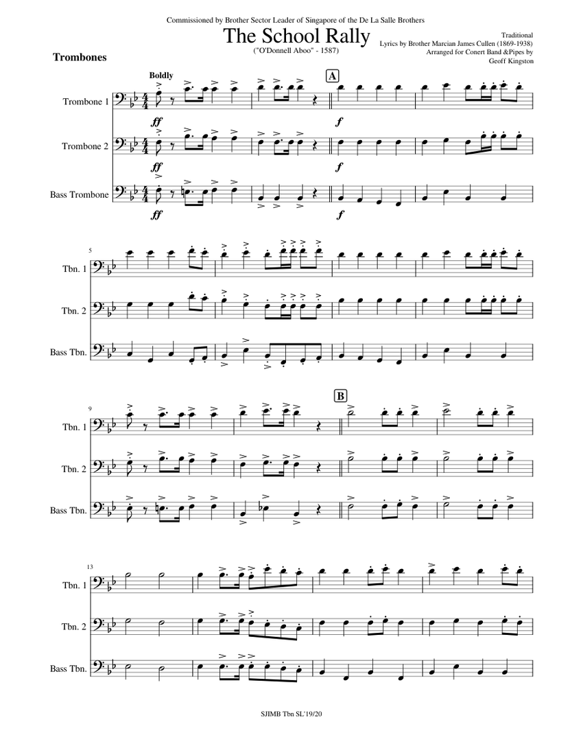 The School Rally Sheet music for Trombone, Trombone bass (Mixed Trio ...