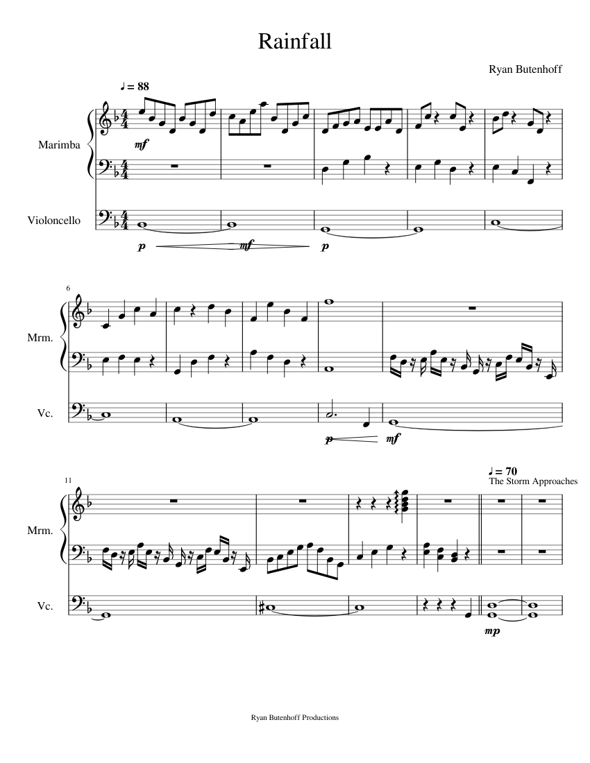 Rainfall - piano tutorial