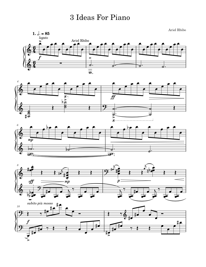 3 Ideas For Piano Sheet music for Piano (Solo) | Musescore.com