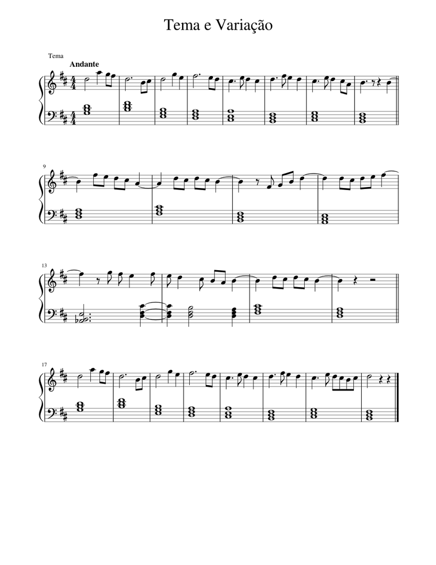 Tema Sheet music for Piano (Solo) | Musescore.com