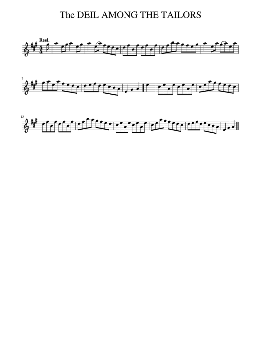 The DEIL AMONG THE TAILORS Sheet music for Piano (Solo) Easy ...