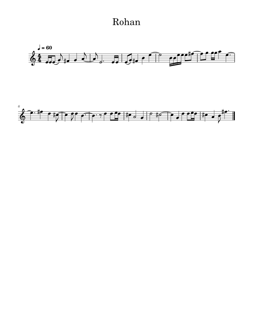 Rohan Sheet Music for Violin (Solo) | MuseScore.com