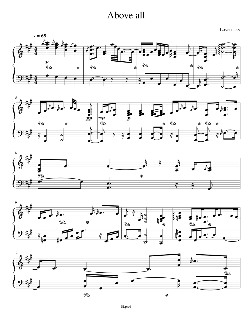 Above all Sheet Music for Piano (Solo) | MuseScore.com