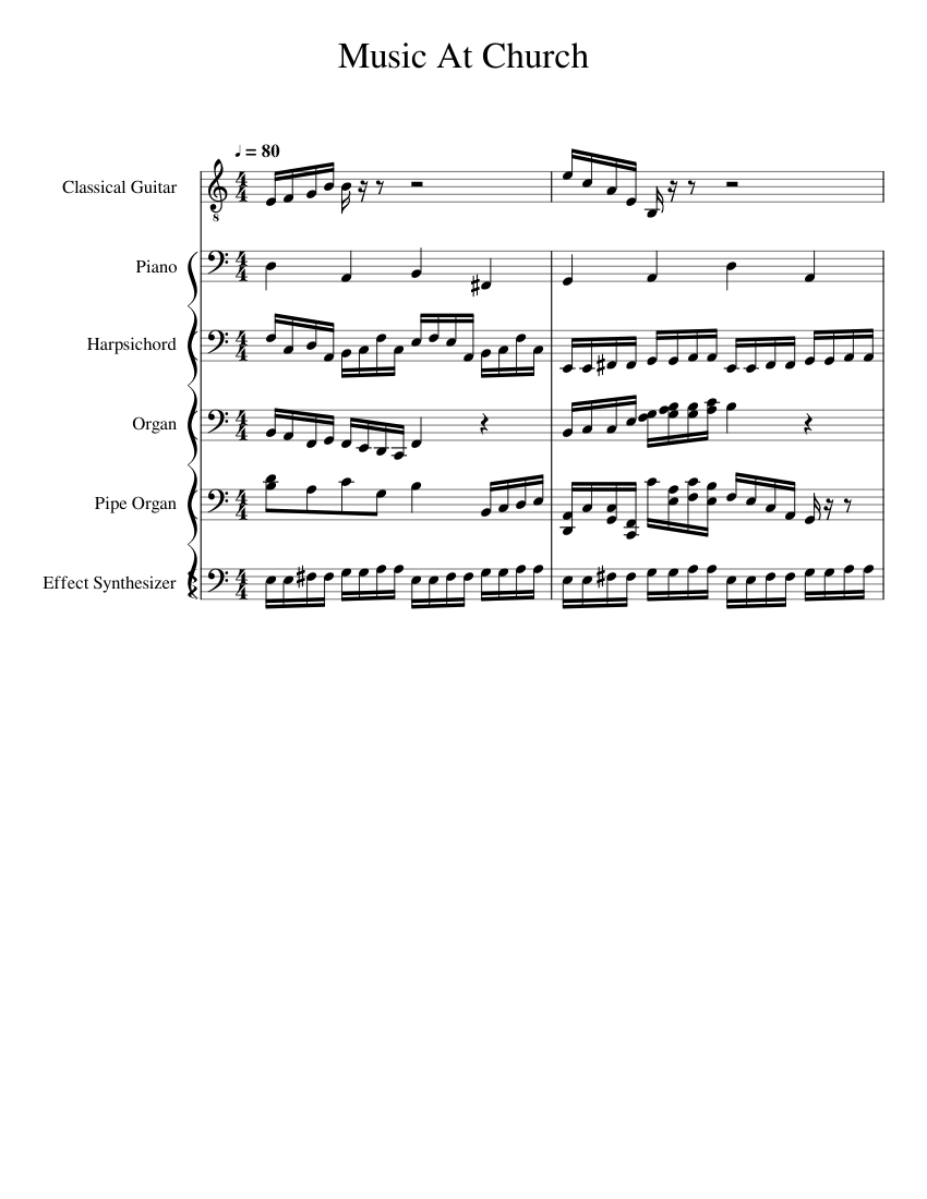 Music At Church Sheet music for Piano, Harpsichord, Organ, Guitar ...