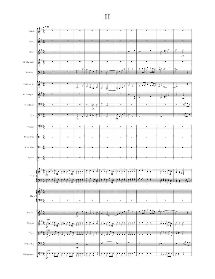 Piano Concerto no.1, Second Movement - Tal Ilivey Sheet music for Piano, Trombone, Tuba, Flute ...