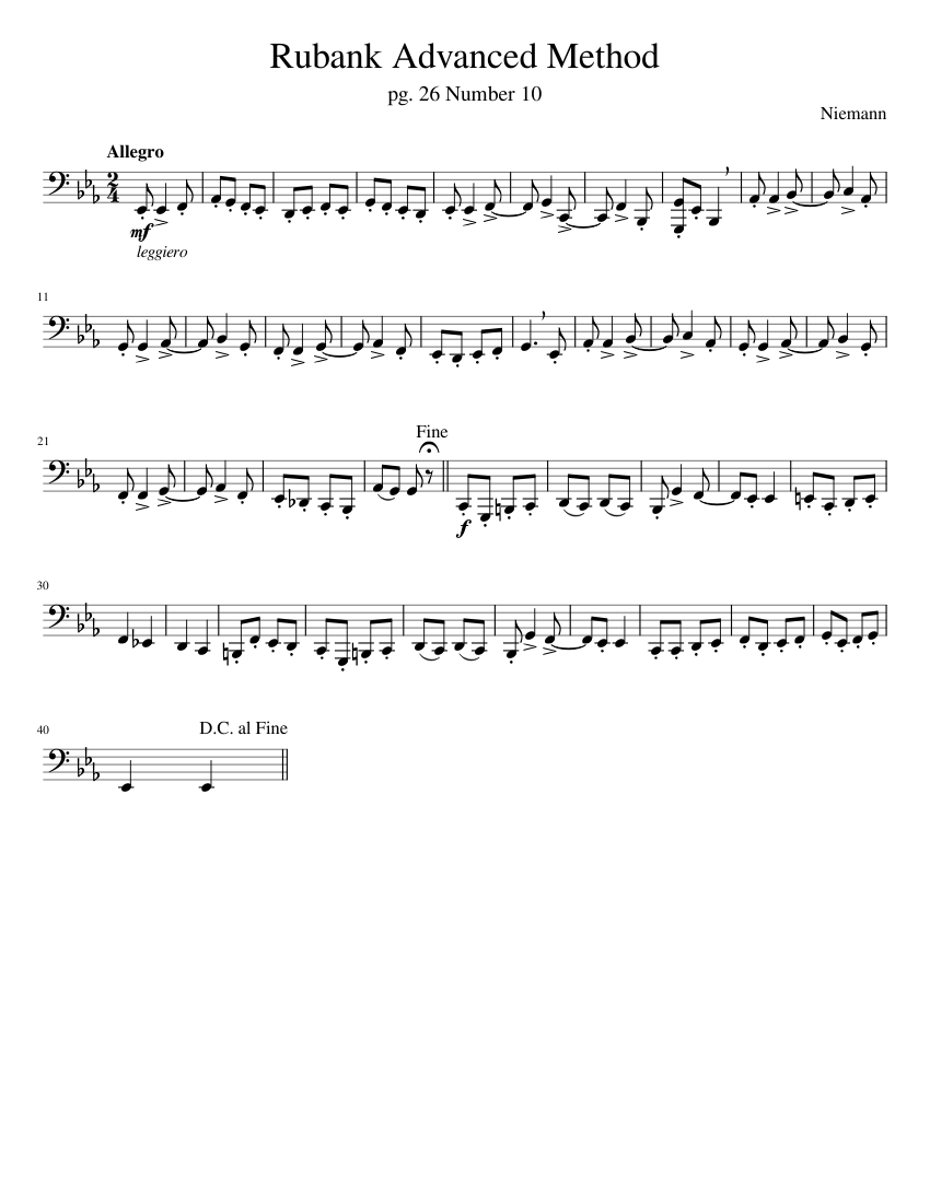 Rubank Advanced Method Tuba, Exercise 10 Sheet Music for Tuba (Solo ...